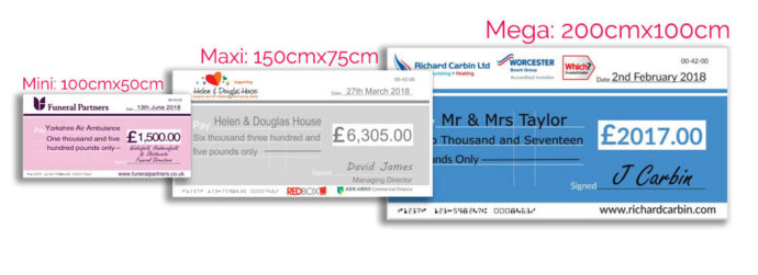 Cheque Sizes | Mega Cheques