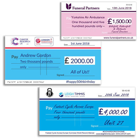 Giant Cheques | Jumbo Big Cheques | Novelty Large Cheque